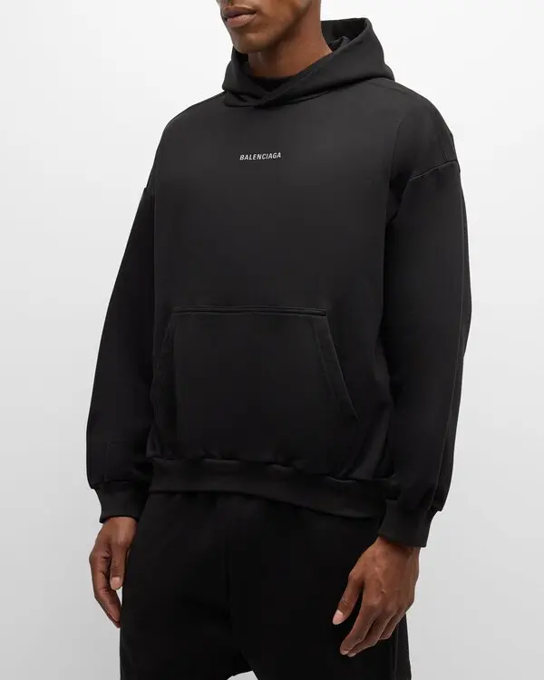 Balenciaga Fit Logo Hoodie - 1083 Faded Black | Editorialist